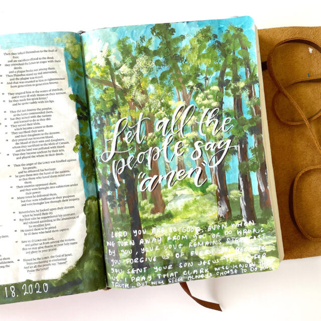 Acrylic Forest Bible Journaling Tutorial- Free Printable! - Scribbling ...