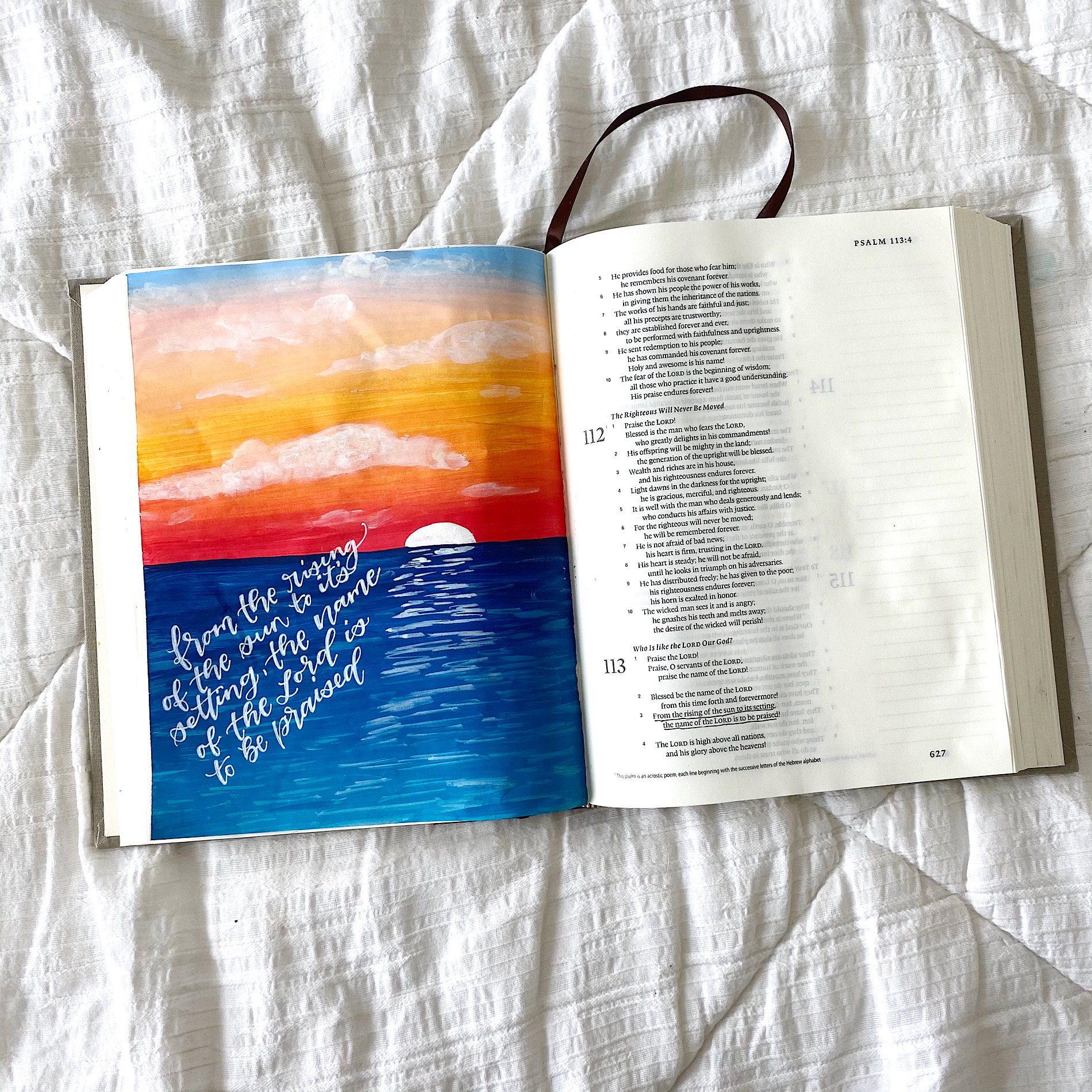 How To Paint A Simple Acrylic Sunset- Bible Journaling Tip-In ...